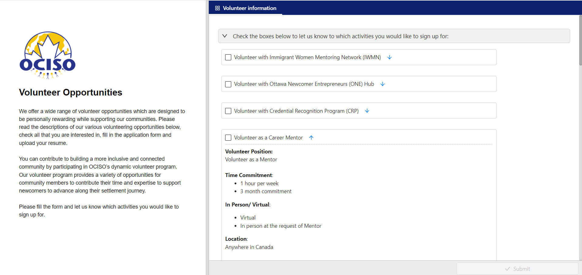 Customize Volunteer Management